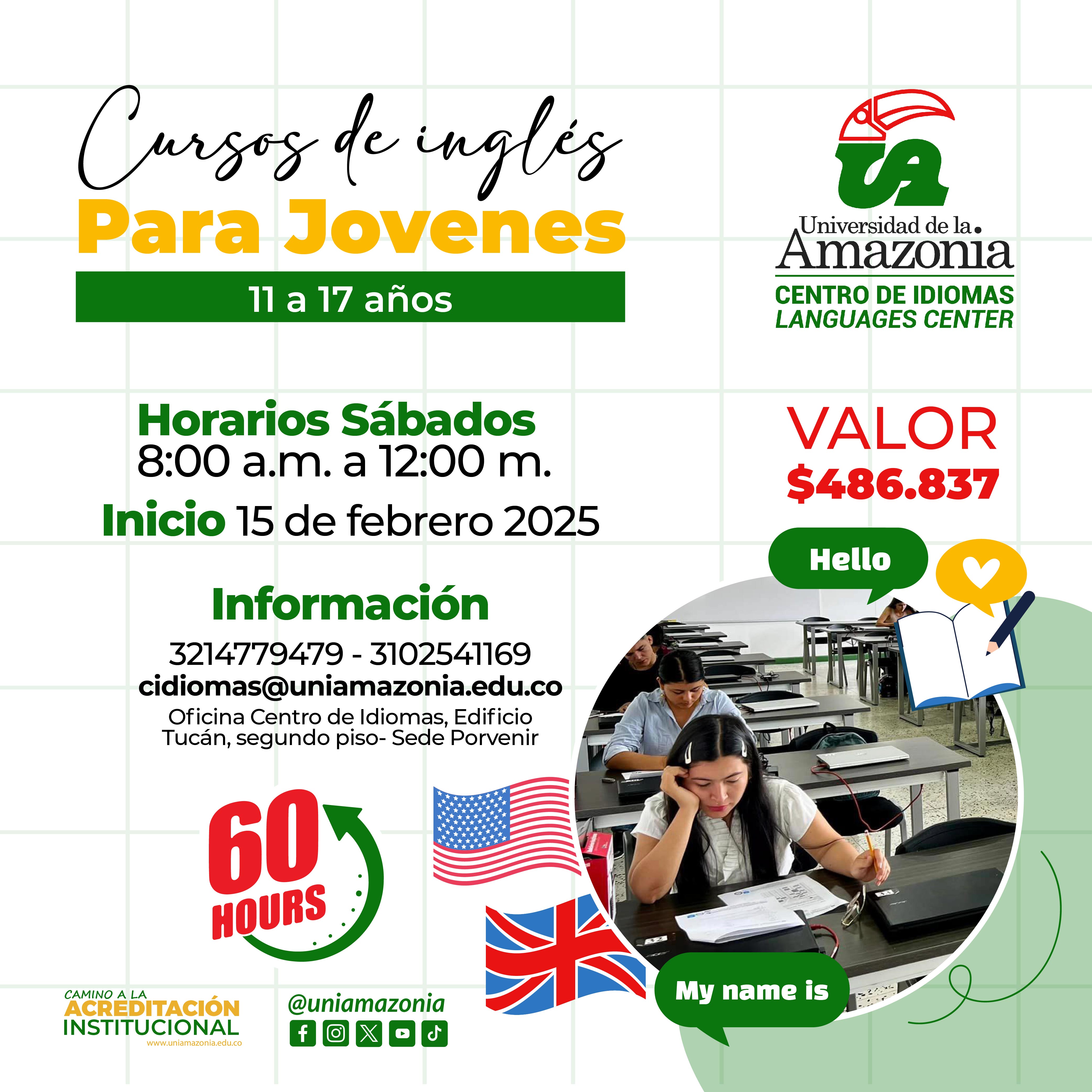 Cursos de inglés para jóvenes - Universidad de la Amazonia