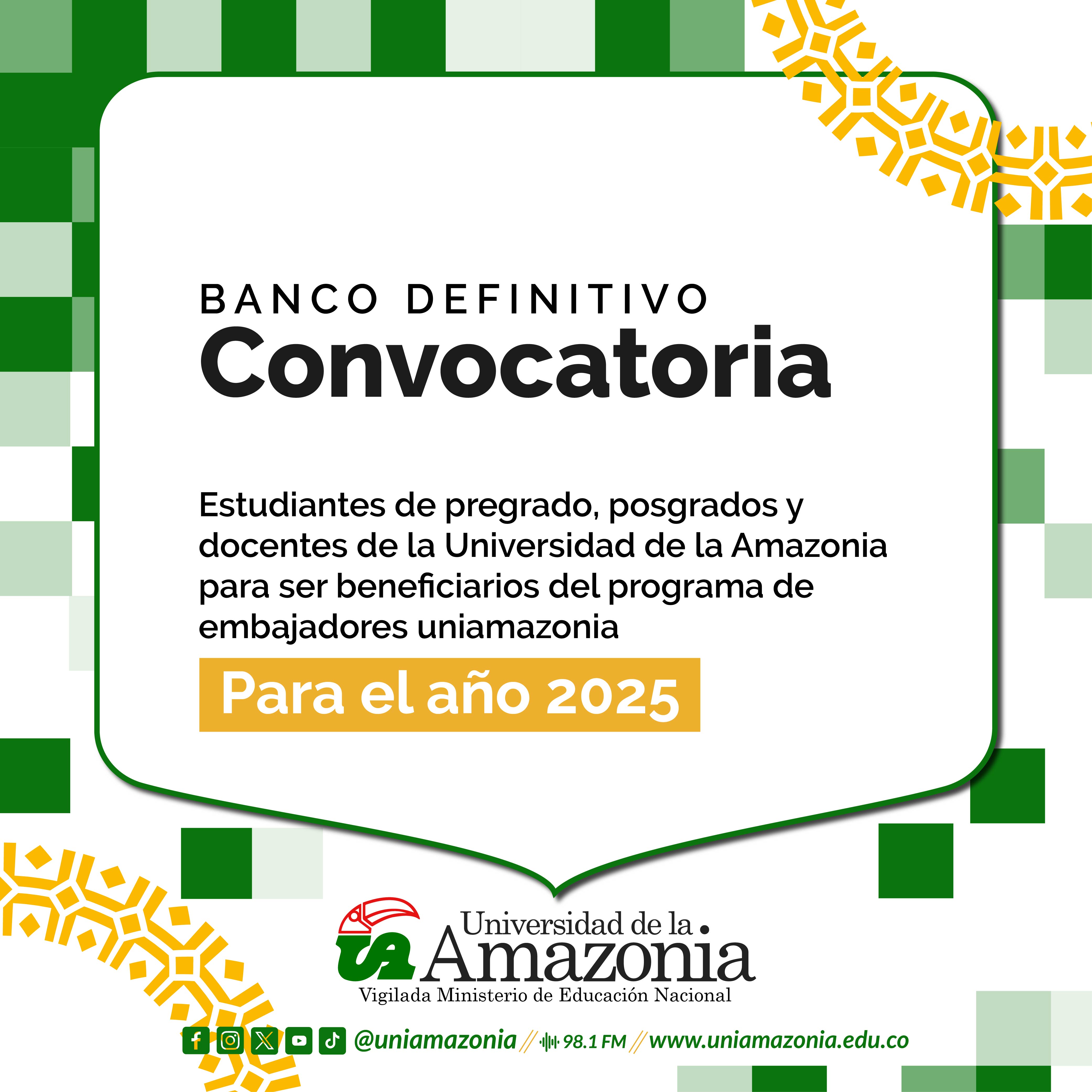 Convocatorias - Universidad de la Amazonia
